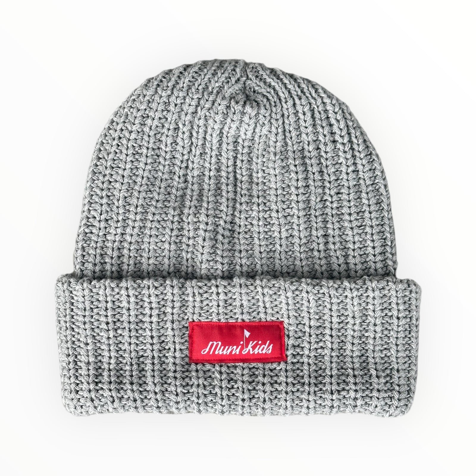 Bar Logo Heavy Knit Beanie (Grey) - Golf Headwear – Muni Kids®